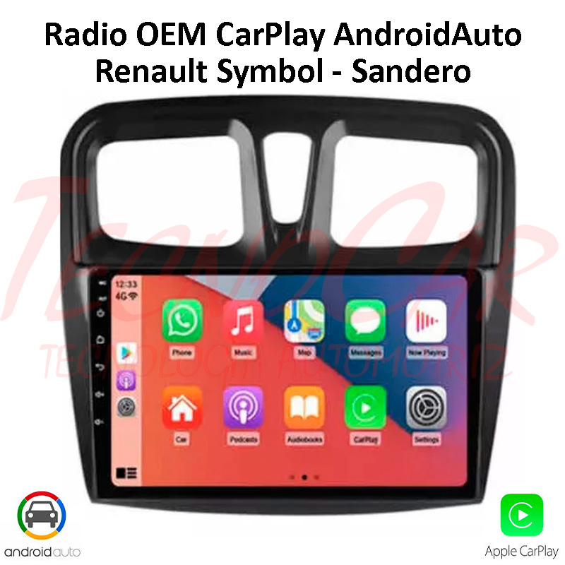 RADIO RENAULT SYMBOL - SANDERO CARPLAY / ANDROID AUTO / 9.1"