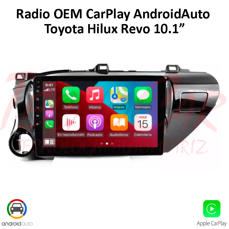 RADIO TOYOTA HILUX 2016-2025 CARPLAY / ANDROID AUTO / 10.1" QLED